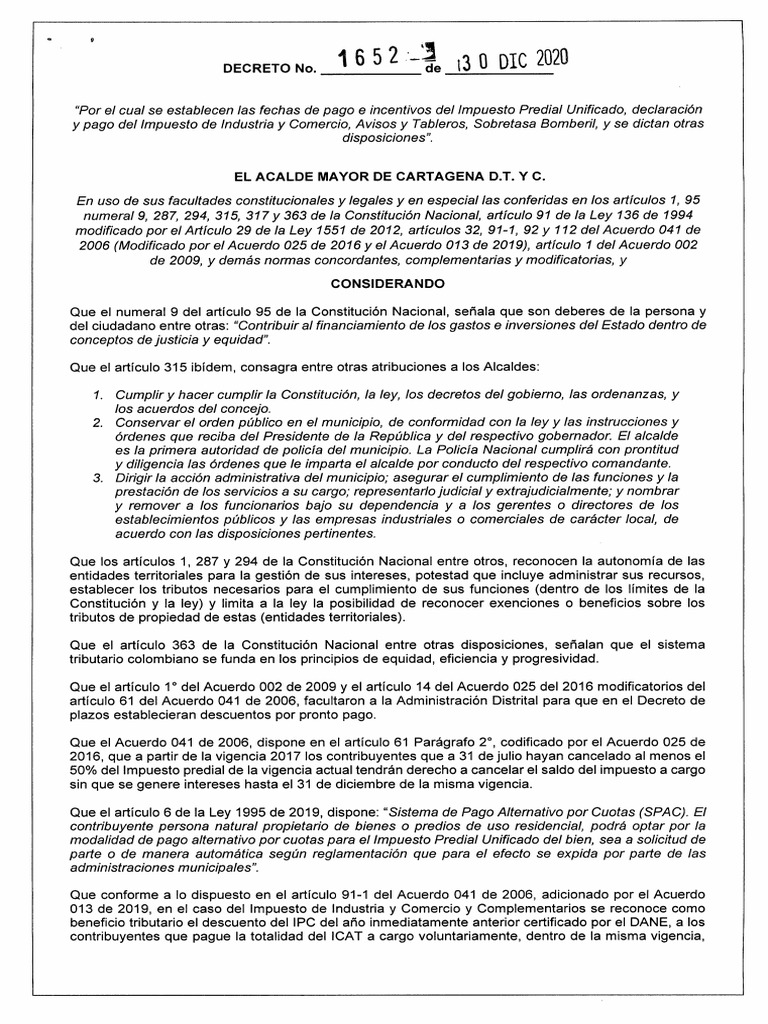 Decreto 1652 30 Dic 2020 | PDF