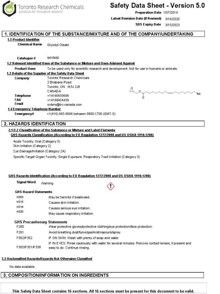 Identification of The Substance/Mixture and of The Company/Undertaking ...