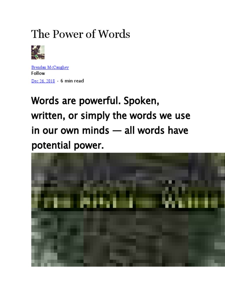 The Power of Words | PDF | Vocabulary | Love