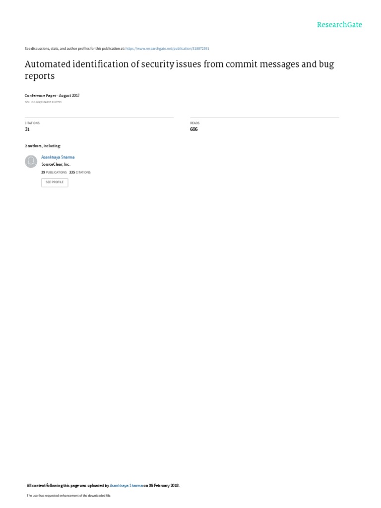 Automated Identification of Security Issues From Commit Messages and ...