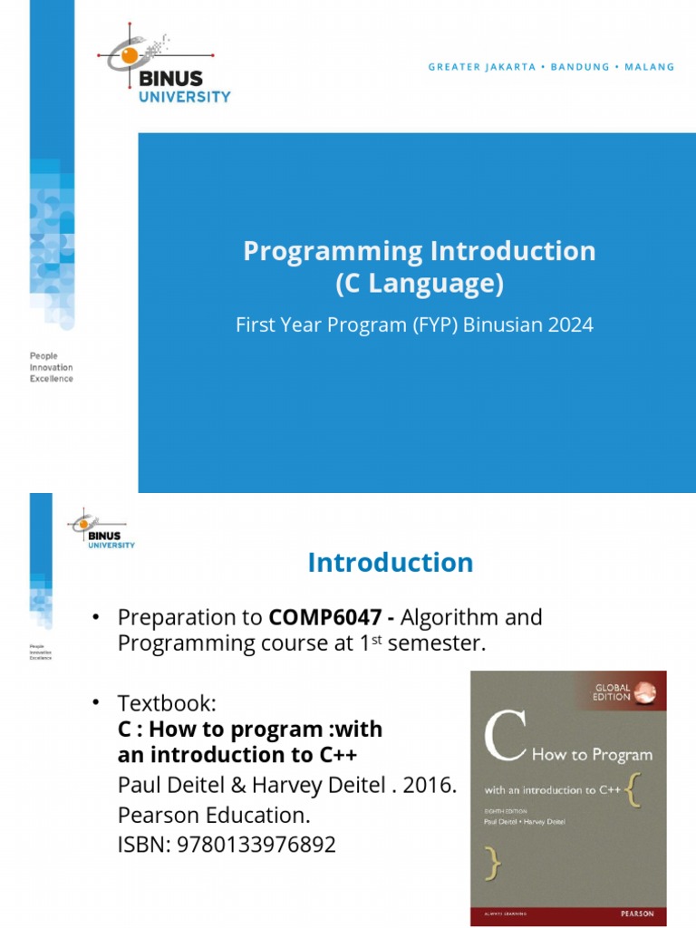 Programming Introduction - C Language | PDF | Teaching Methods ...