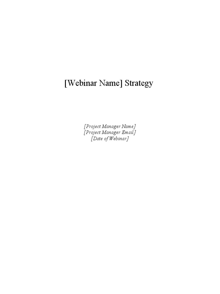 Webinar Strategy Template | Download Free PDF | Web Conferencing ...