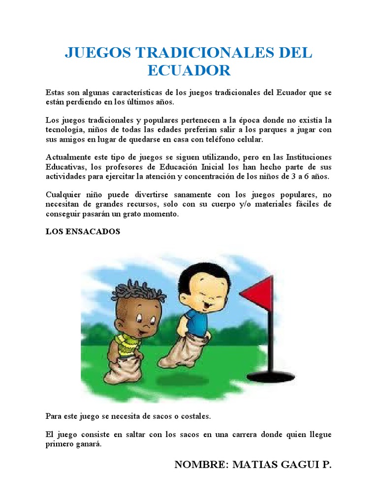 Juegos Tradicionales Del Ecuador | PDF | Ocio | Deportes