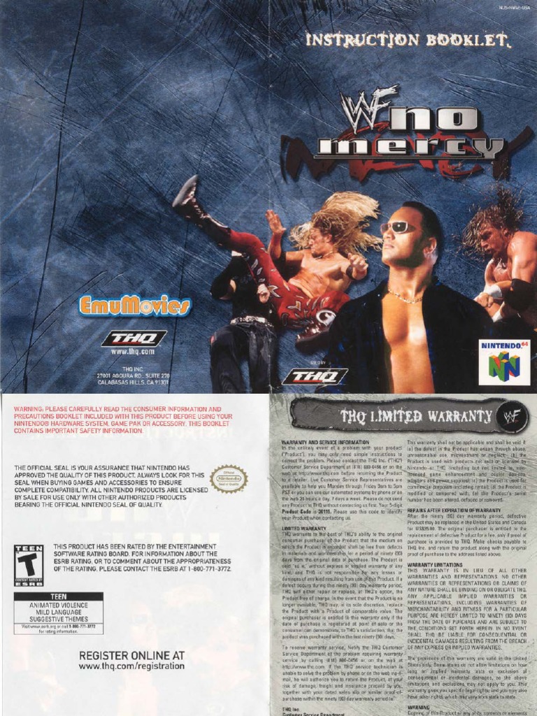 N64 WWF No Mercy 2000 Manual | PDF