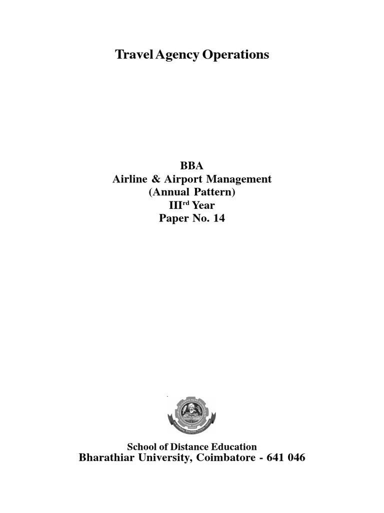 Travel Agency Operations | PDF | Travel Agency | Aircraft