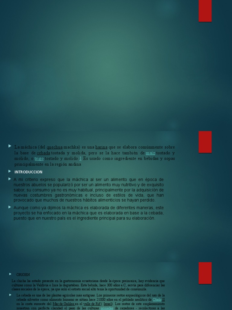 Máchica: Harina Andina Nutritiva y Tradicional | PDF | Alimentos ...