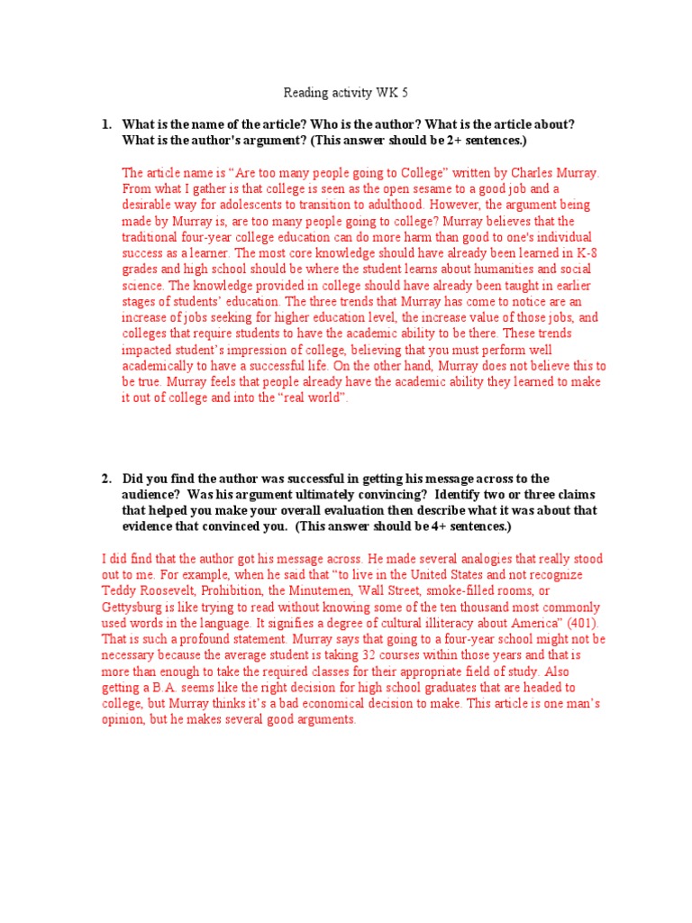 Are To Many People Going To College | PDF | College | Argument