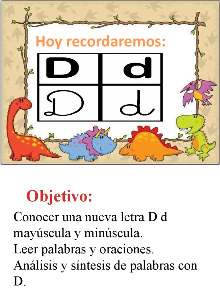Aprendiendo la letra D a través de palabras y oraciones | PDF