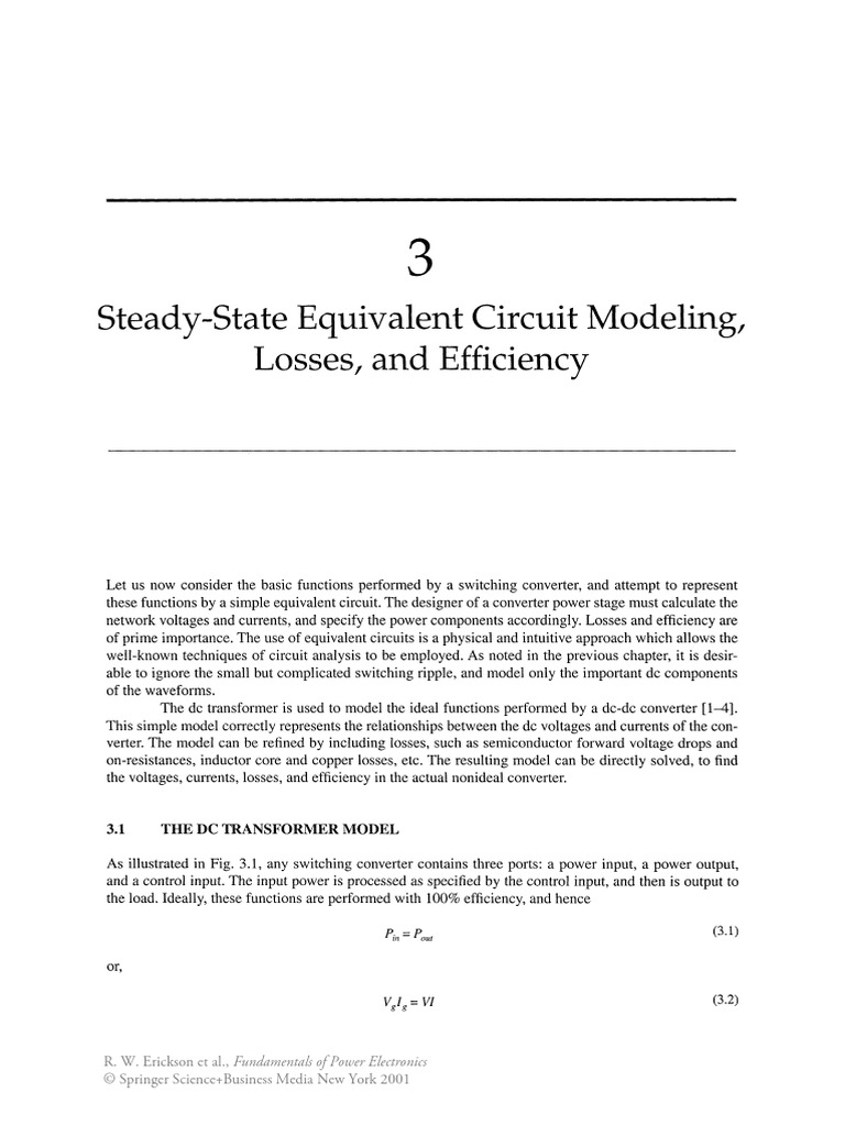 Steady-State Equivalent Circuit Modeling, Losses, and Efficiency | PDF ...