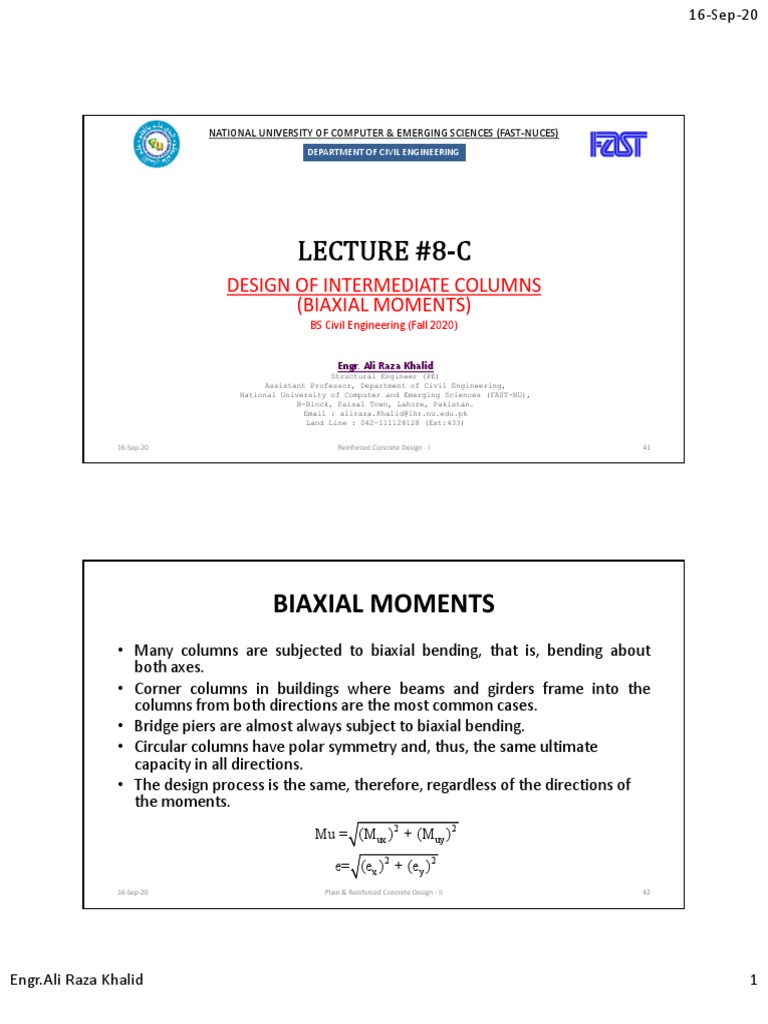 08 - Short Columns - 8C | PDF | Bending | Reinforced Concrete