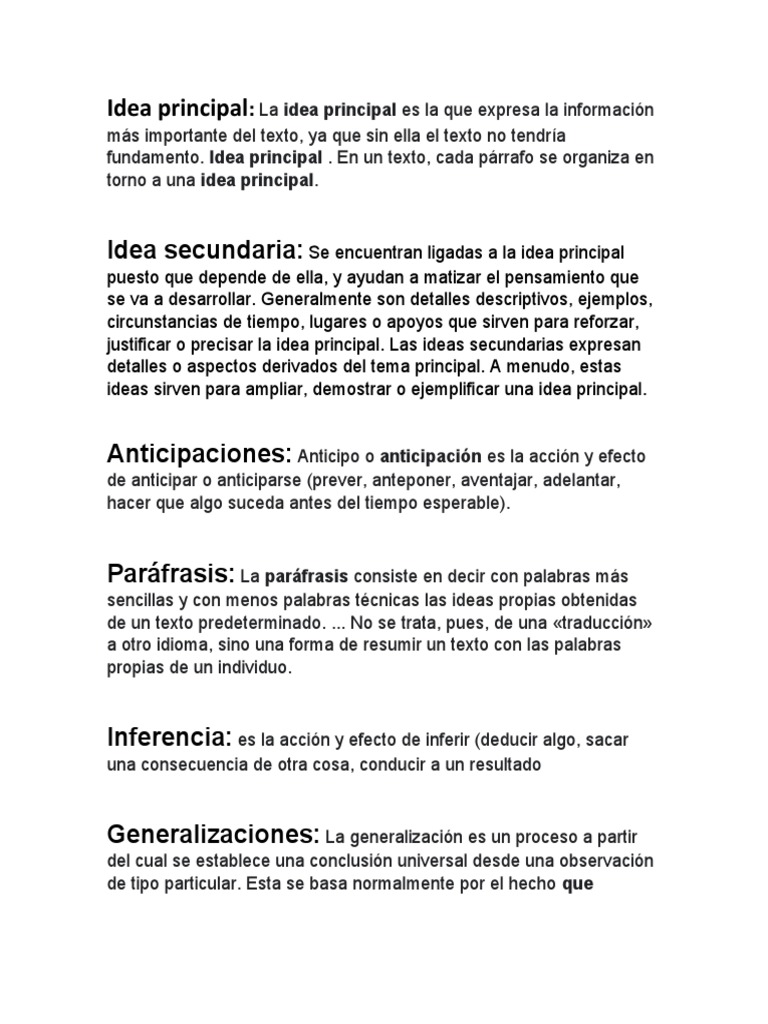 Idea Principal | PDF | Inferencia | Periódicos