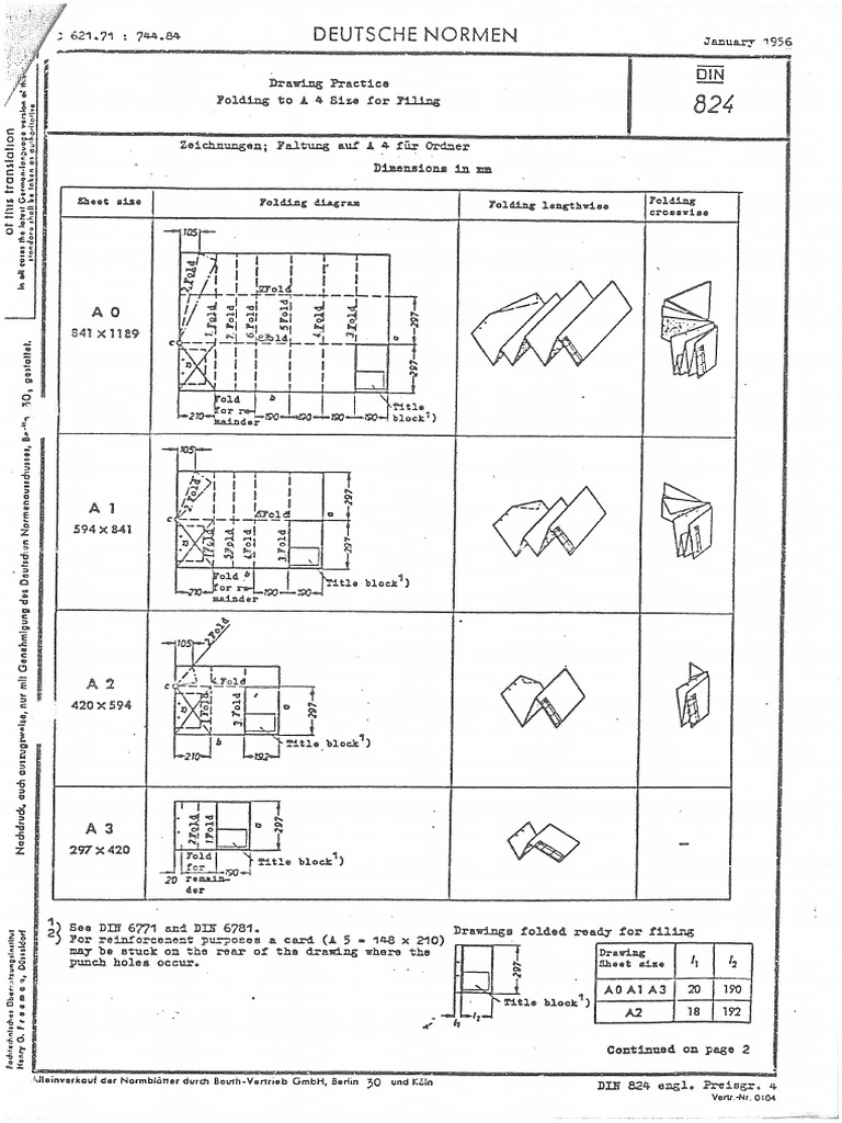 Din 824 Faltung Muster – Din 824 Datenblatt – KHLJE
