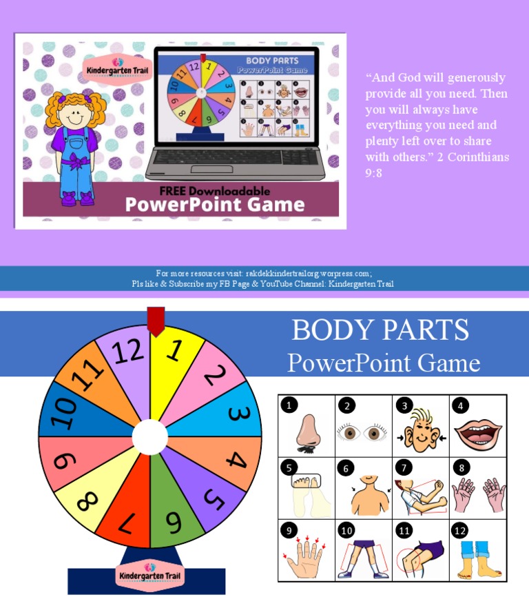 Body Parts PowerPoint Game Free Downloadable | PDF