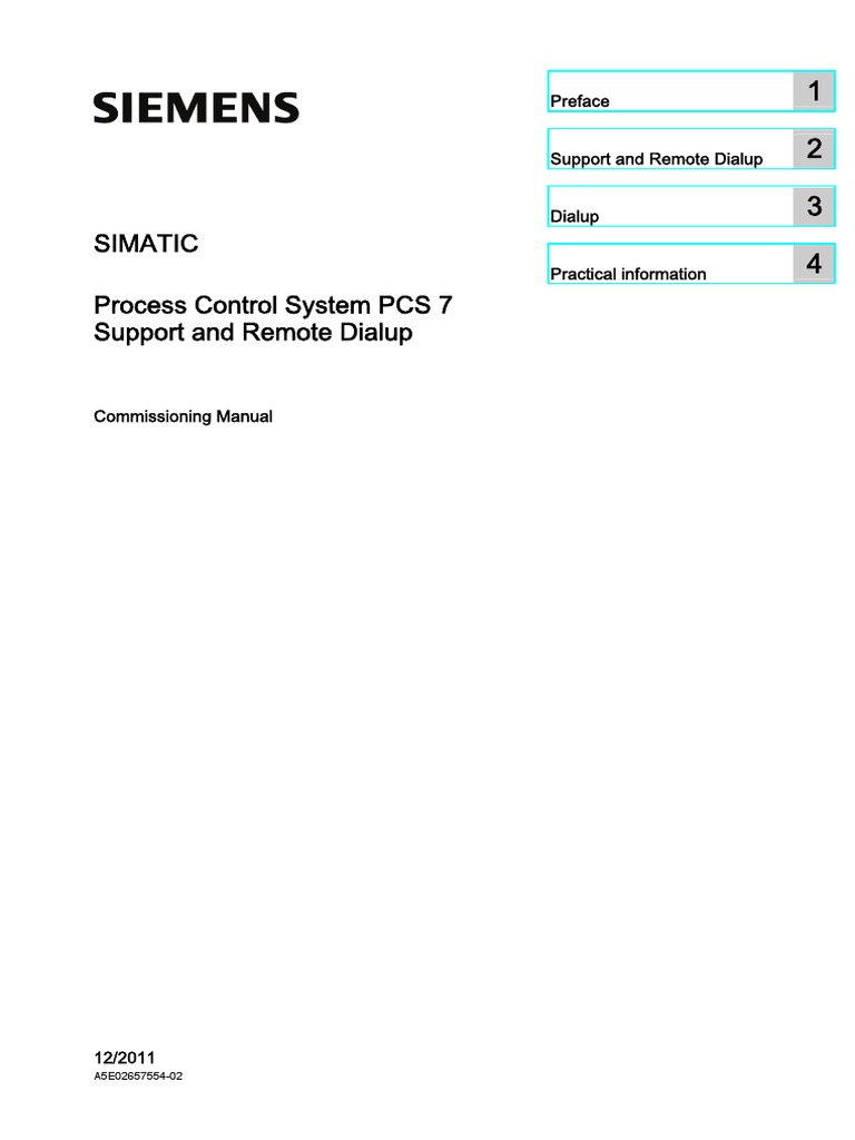 Simatic Process Control System PCS 7 Support and Remote Dialup | PDF ...