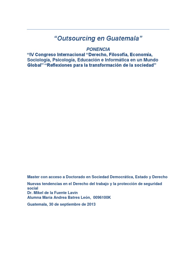 Batres Leon Andrea Maria | PDF | Outsourcing | Derecho laboral