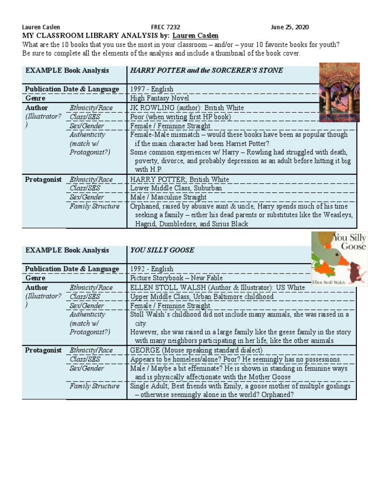 Harry Potter and The Sorcerer'S Stone: My Classroom Library Analysis By ...