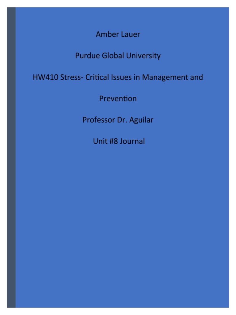 Amber Lauer HW410 Journal Unit 8 | PDF | Feeling | Compassion