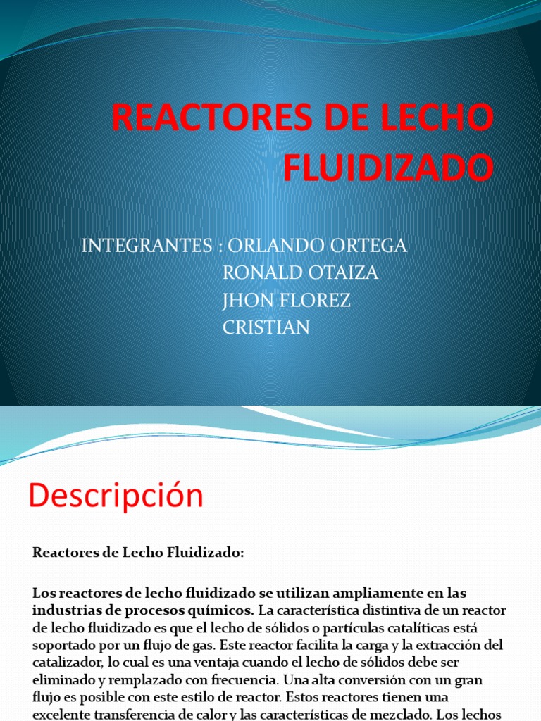 Reactores de Lecho Fluidizado | PDF | Reactor Quimico | Catálisis