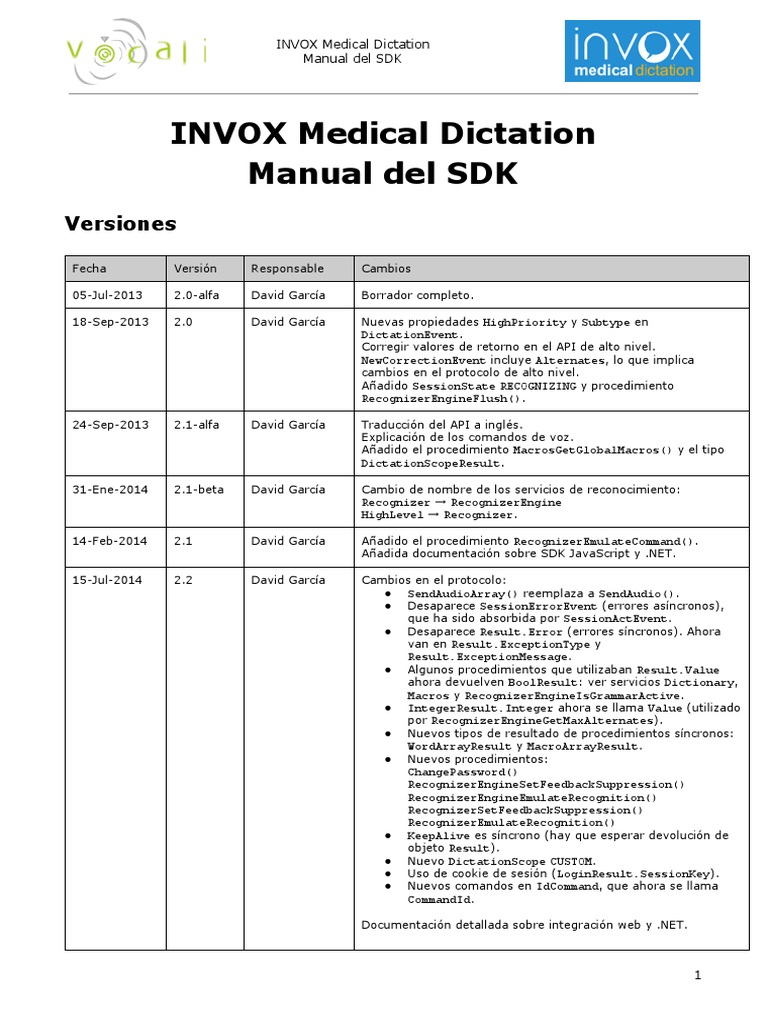 INVOX Medical Dictation - Manual SDK | PDF | .NET Framework | Modelo ...