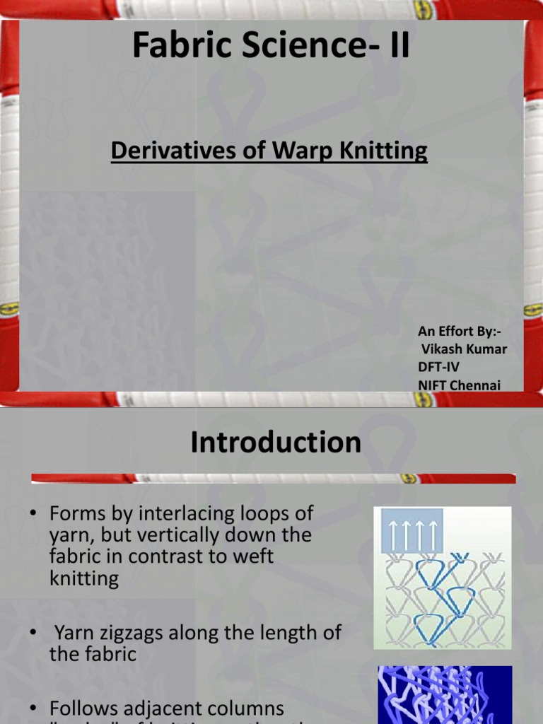 Warp Knitting Techniques Overview | PDF | Knitting | Yarn