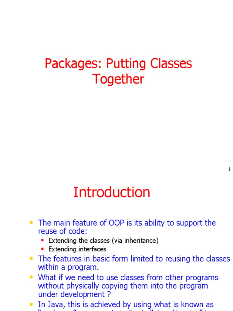 Packages Putting Classes Together Pdf Object Oriented Programming Class Computer