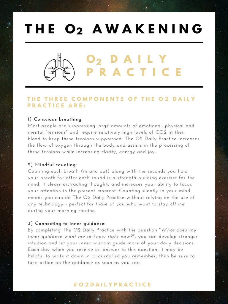 The+O2+Awakening+ +O2+Daily+Practice+Guide | PDF | Exhalation | Breathing