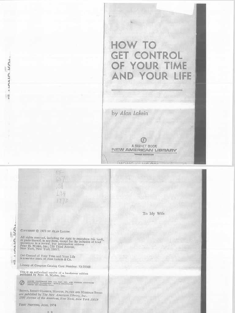 Alan Lakein - How To Get Control of Your Time and Your Life | PDF