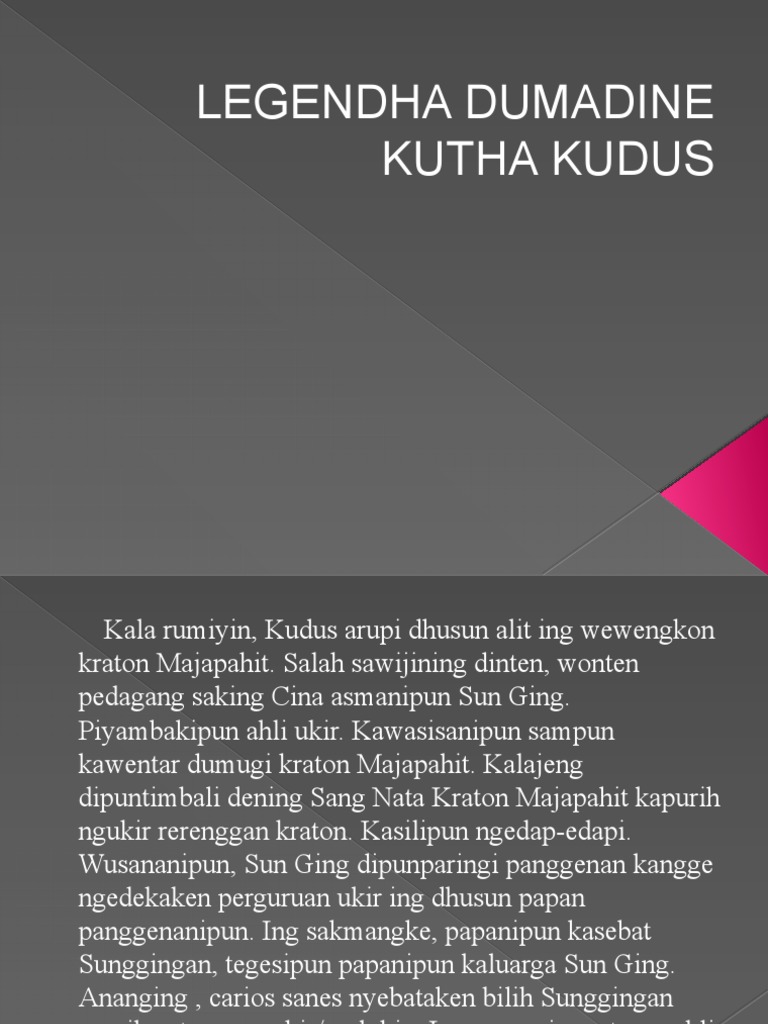 Legendha Dumadine Kutha Kudus | PDF