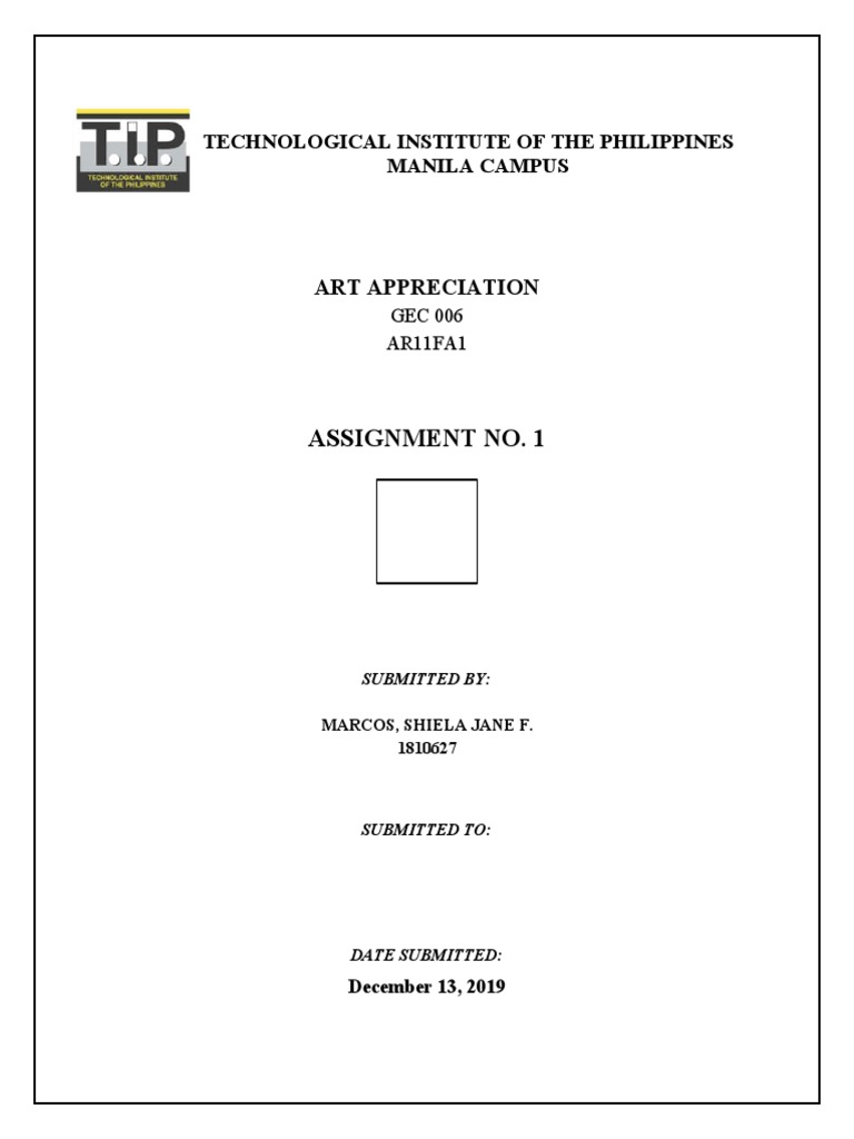 Assignment No. 1: Art Appreciation | PDF