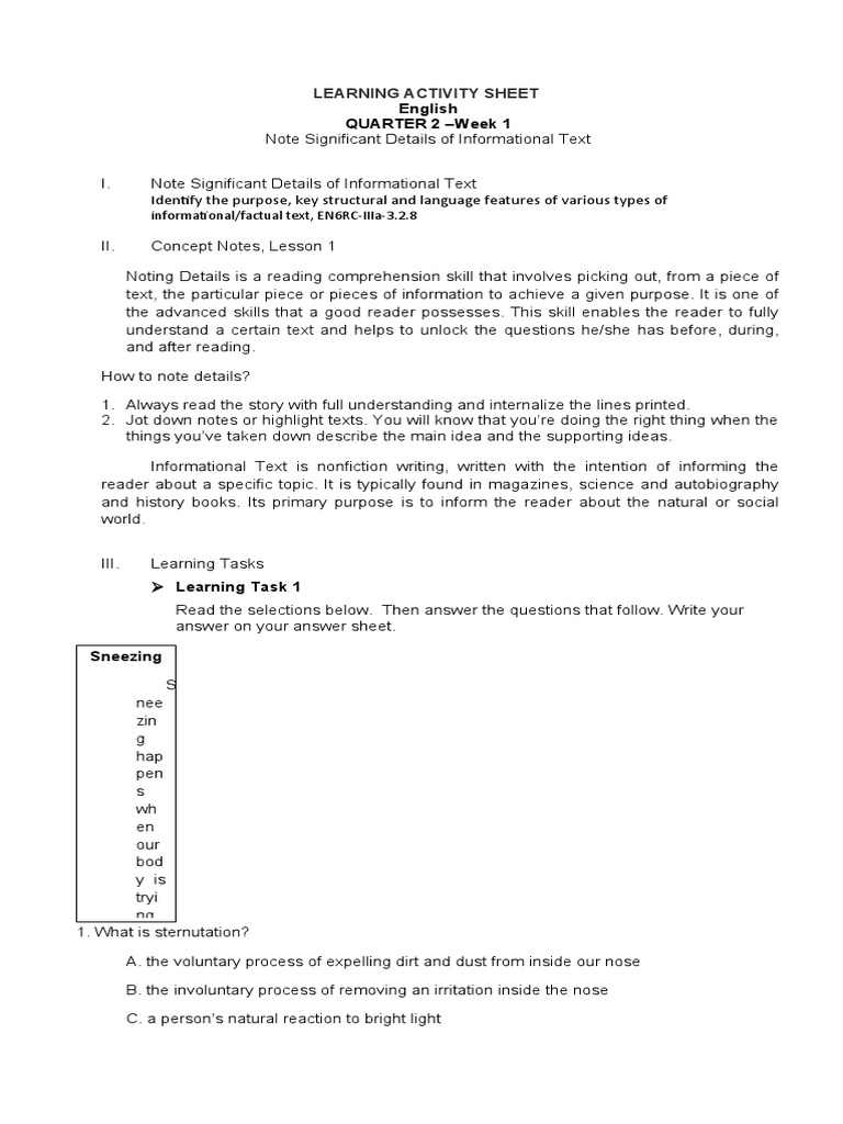 Deped Activity Sheets | PDF | Nature