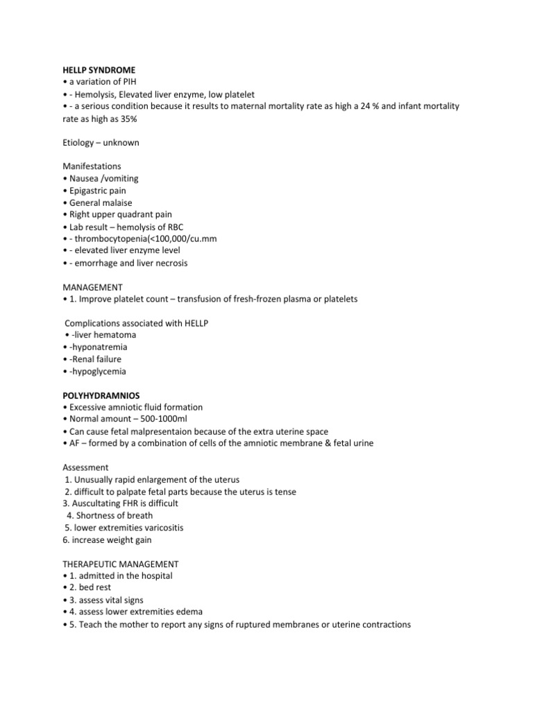 Hellp Syndrome | PDF | Childbirth | Pregnancy