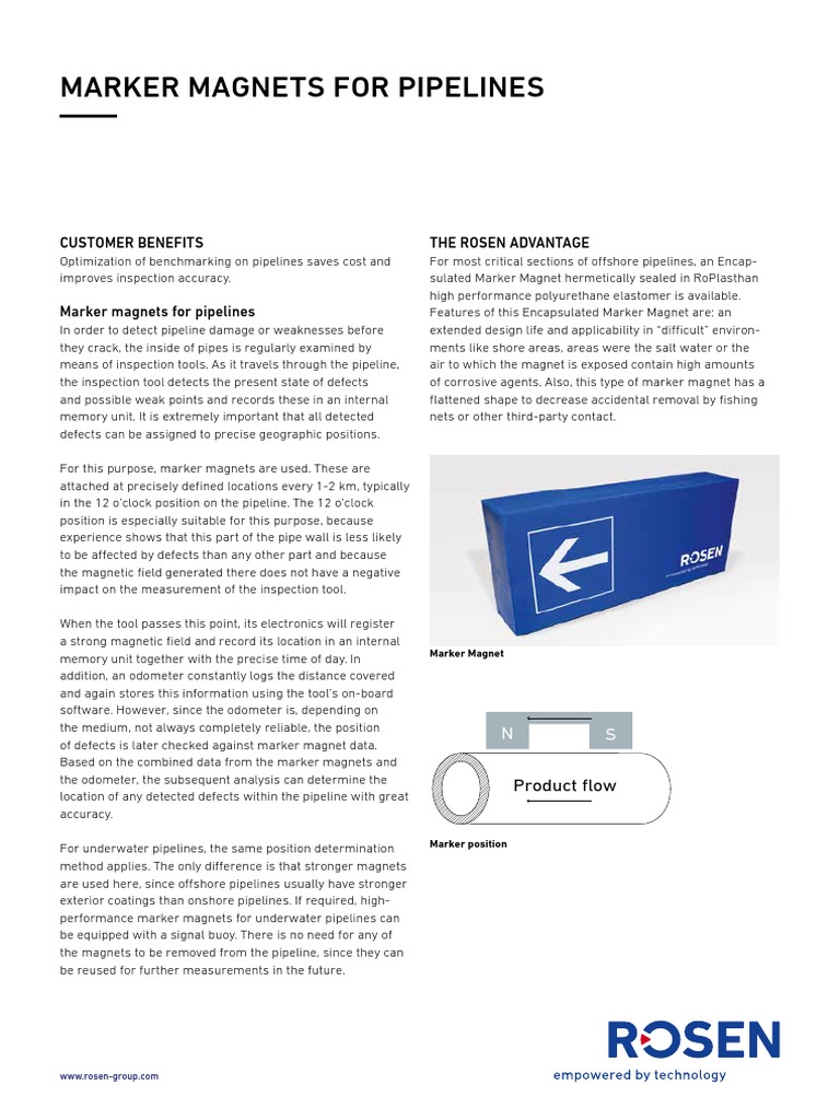 ROSEN-Group Marker Magnet | PDF | Pipeline Transport | Magnet