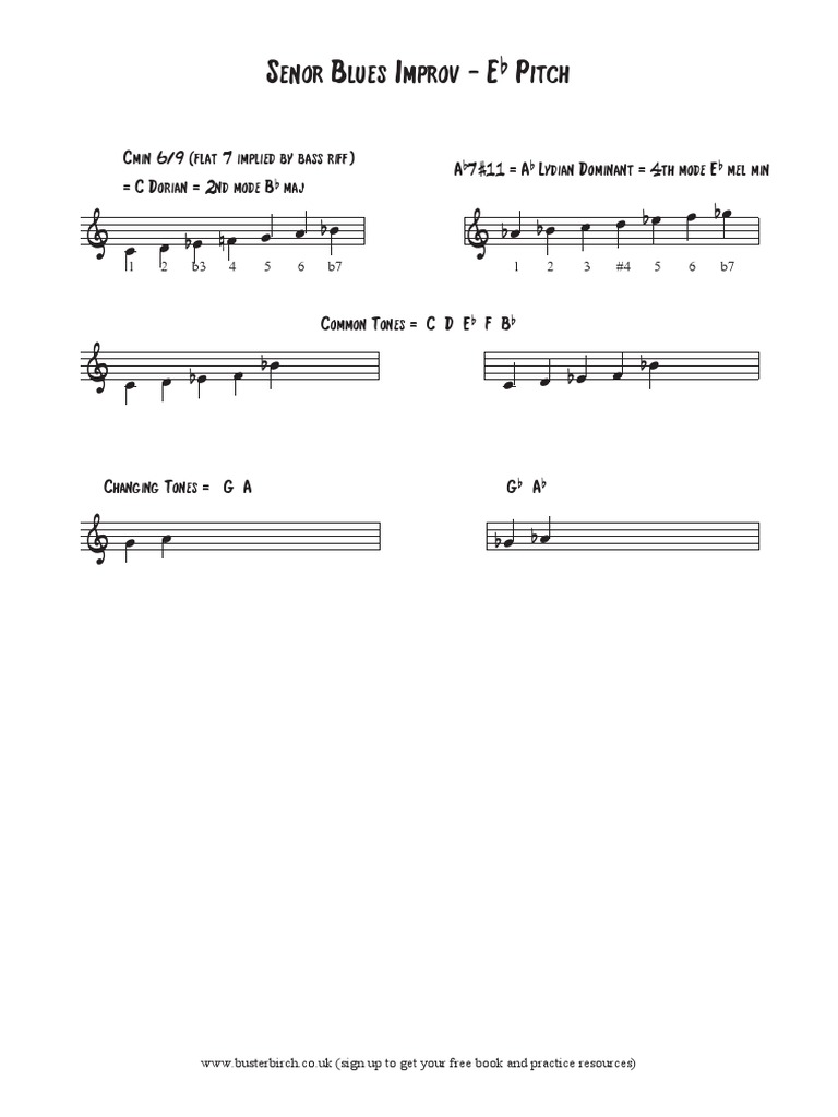 Senor Blues - Improv Worksheet (Eb) | PDF