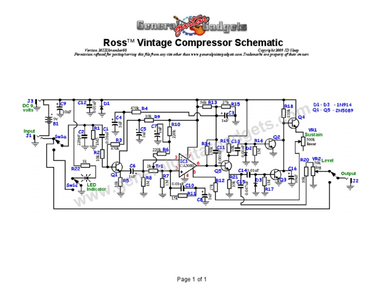 Ross Vintage Compressor Schematic: Page 1 of 1 | PDF