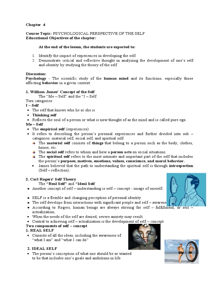 Module 4 - Psychological Perspective of The Self | PDF | Id | Self