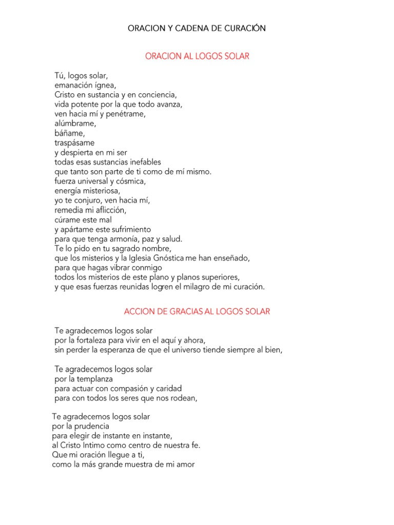 Oracion Al Logos Solar PIII | PDF