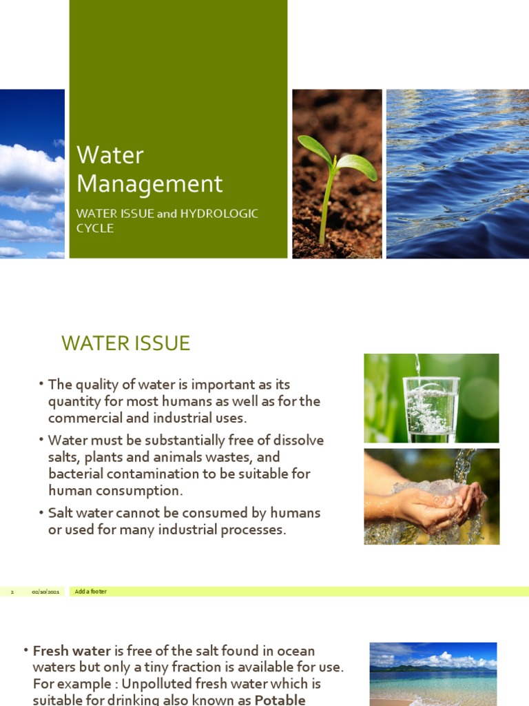 Water Management: Water Issue and Hydrologic Cycle | PDF ...