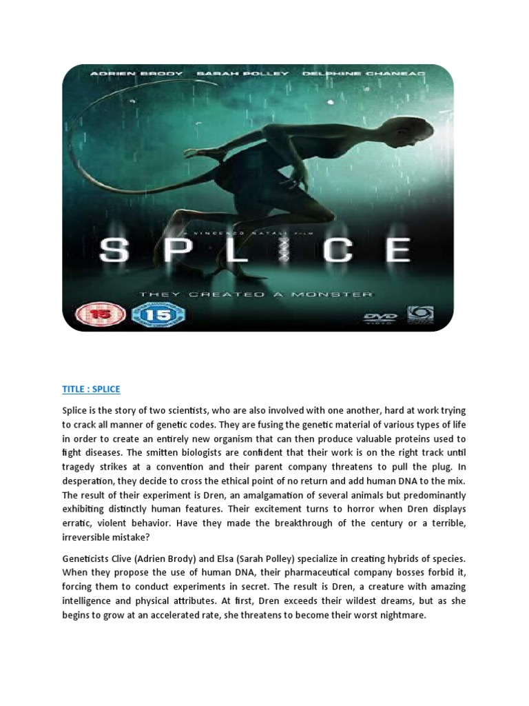 Geneticists Create Human-Animal Hybrid in Sci-Fi Thriller SPLICE | PDF ...