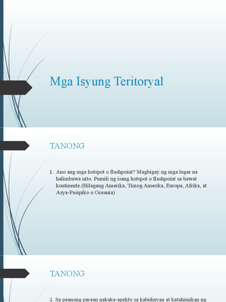 Mga Isyung Teritoryal | PDF