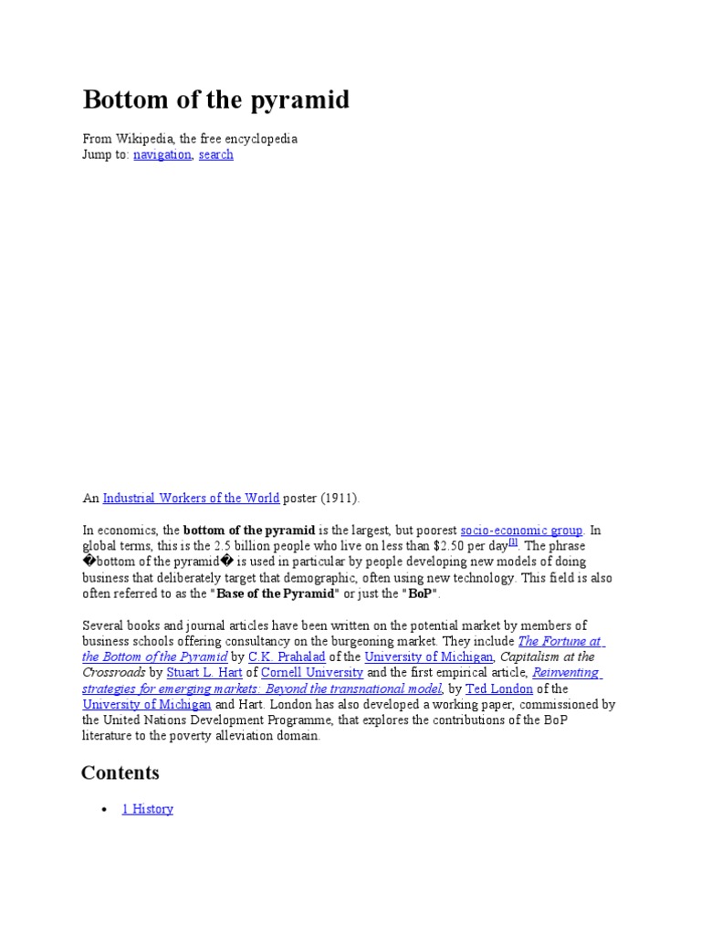 Bottom of the Pyramid Market | PDF | Economies | Business