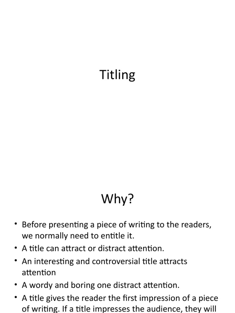 Titling | PDF | Word | Adverb