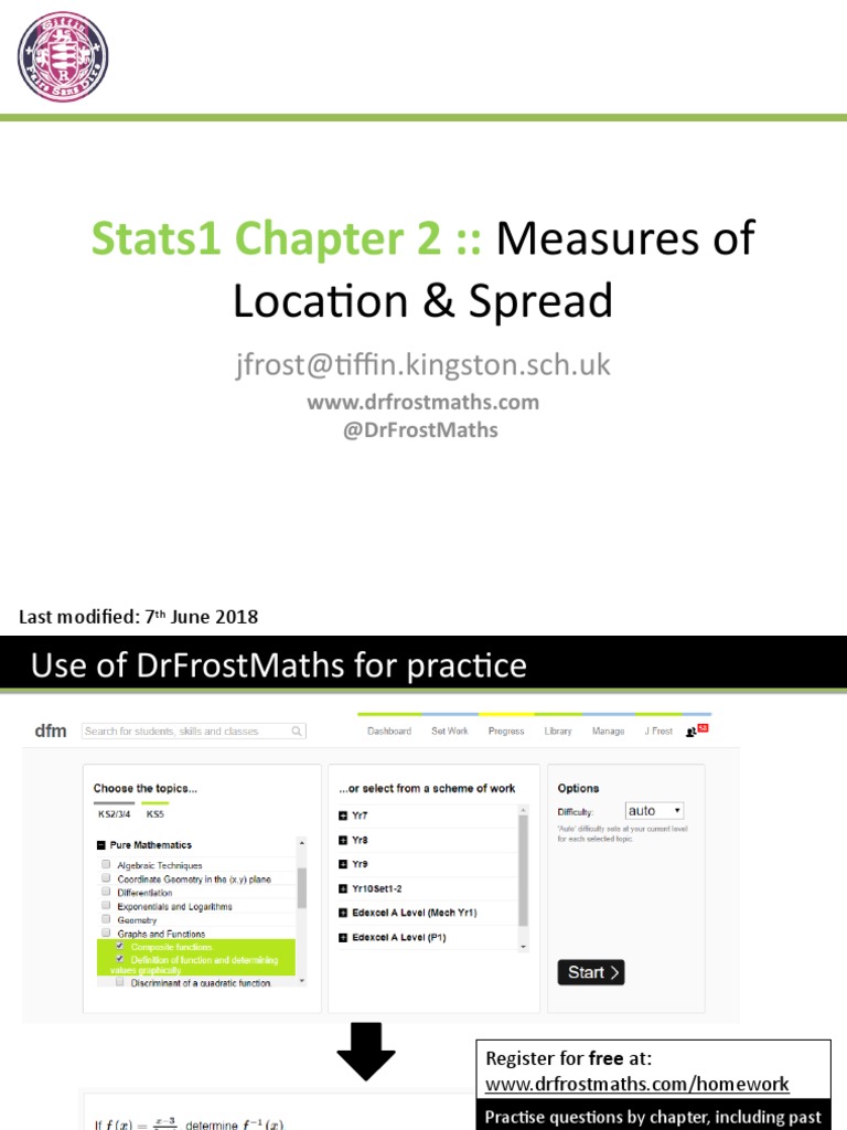 Stats1 Chapter 2::: Measures of Location & Spread | PDF | Quartile ...