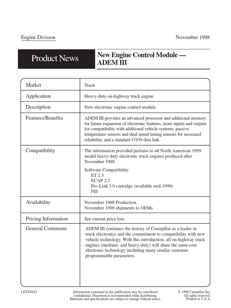 Product News: New Engine Control Module - Adem Iii | PDF | Fuel ...