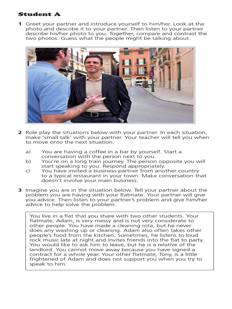 Speaking Tasks 1 - B2 | PDF | Restaurant And Catering