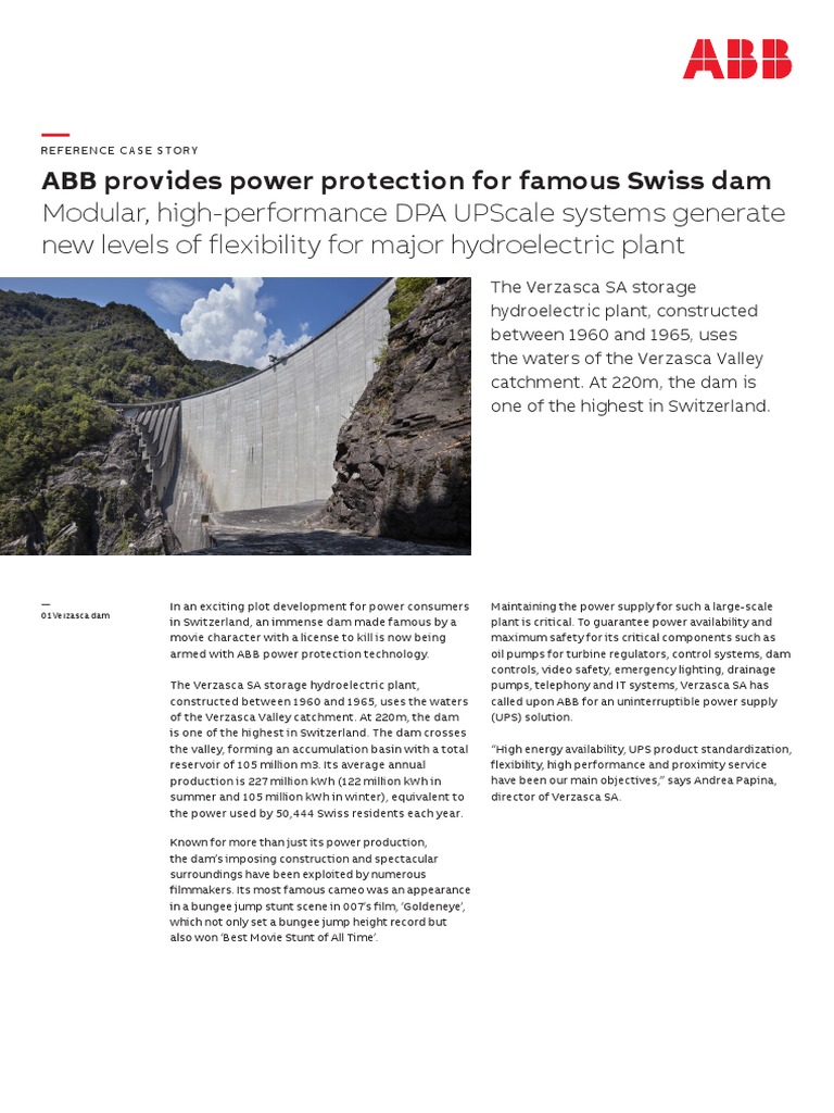 ABB Provides Power Protection For Famous Swiss Dam | PDF
