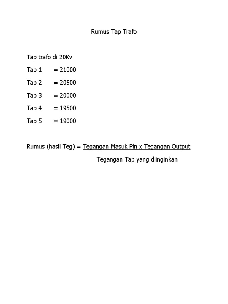 Rumus Tap Trafo | PDF
