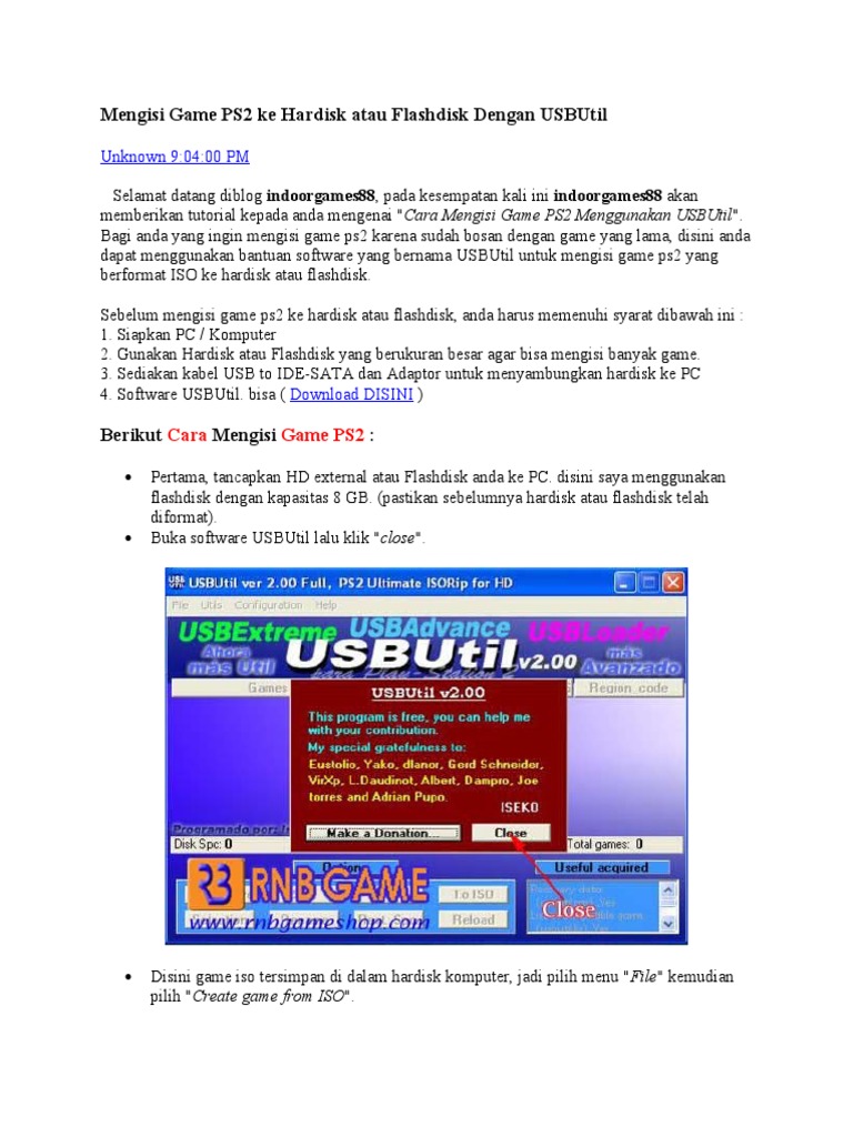 Cara Mengisi Game PS2 dengan USBUtil | PDF | Game & Aktivitas | Komputer