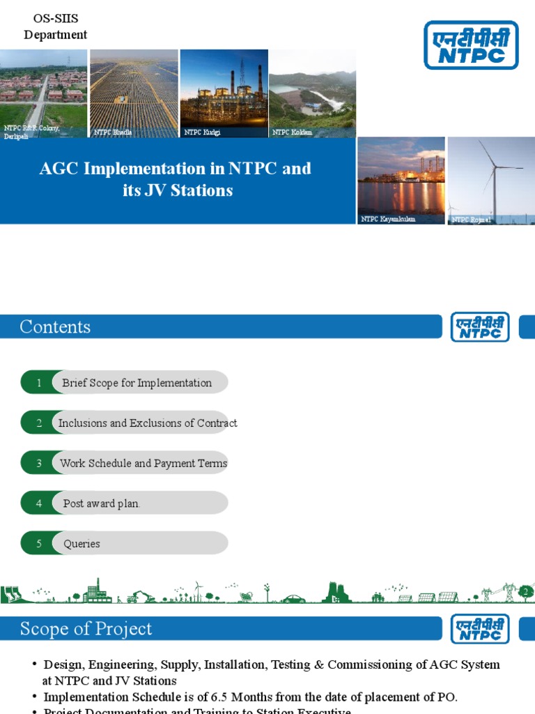 AGC Implementation in NTPC and Its JV Stations: Os-Siis Department ...