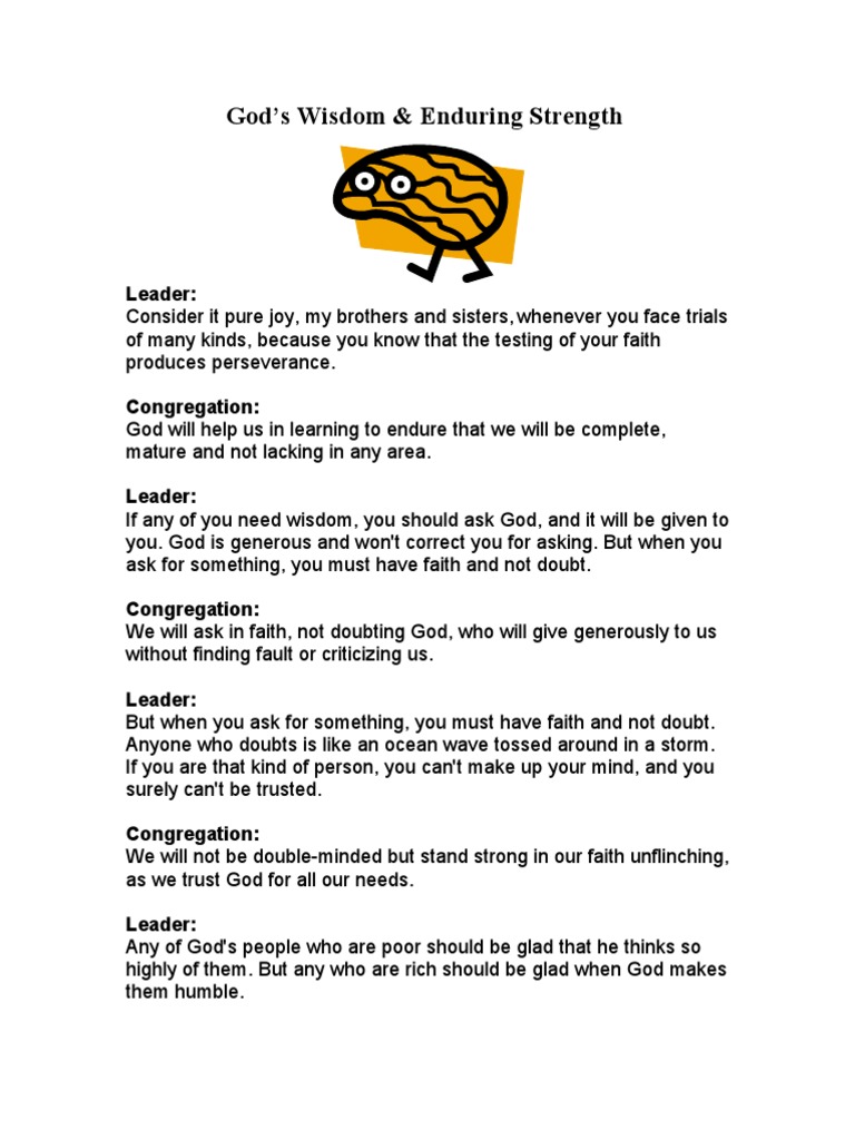 God's Wisdom & Enduring Strength | PDF