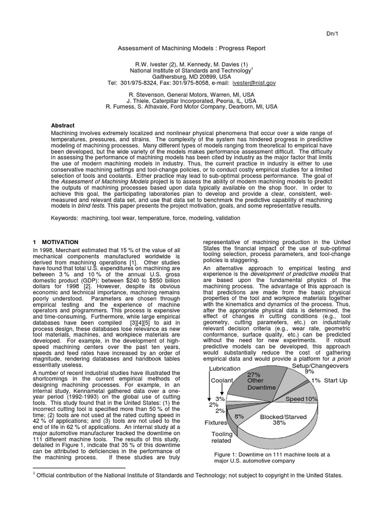 Progress Report On Machining | PDF | Machining | Finite Element Method